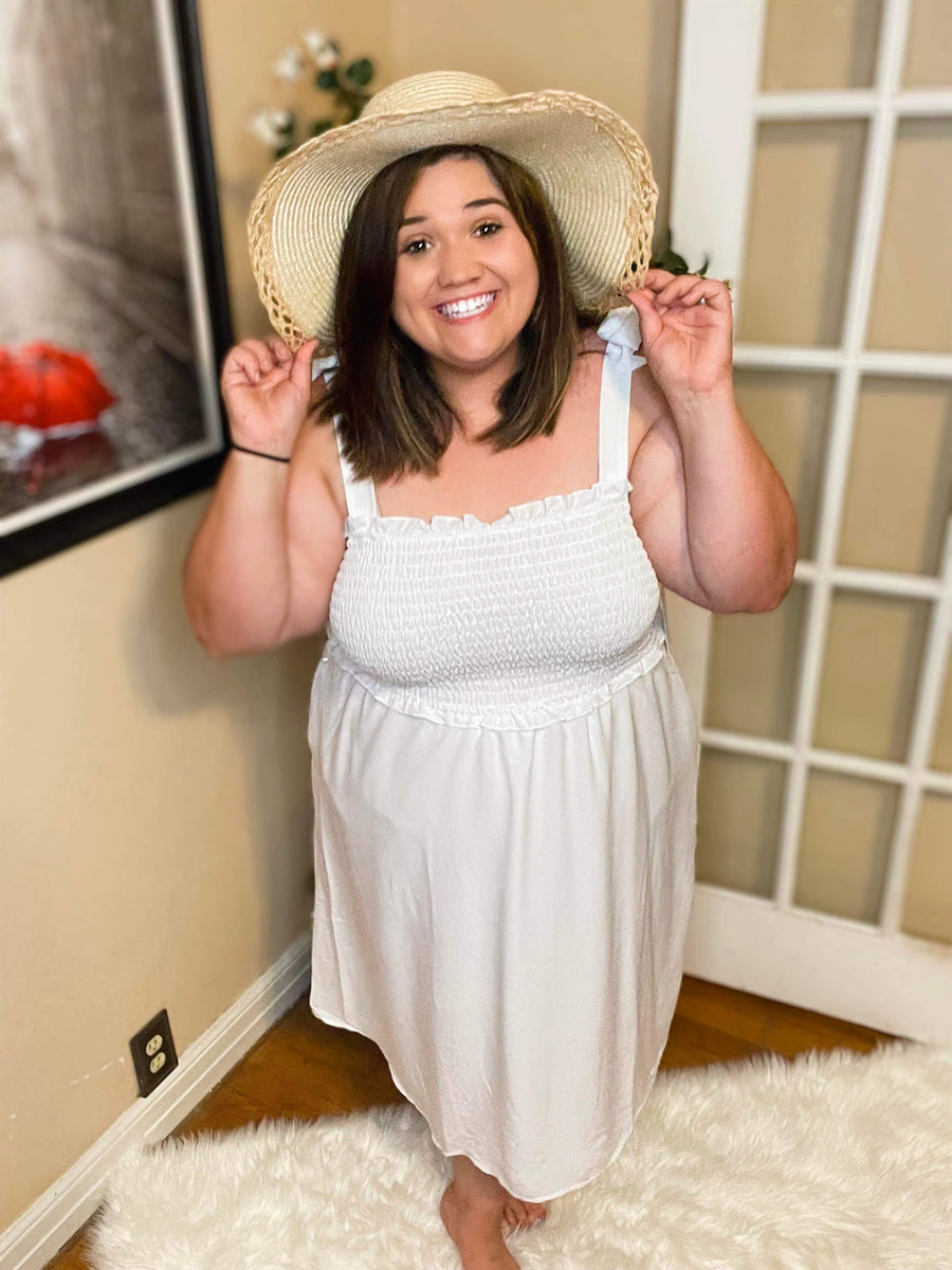 Plus Shes Sassi white Smocked Dress – Sassi Frass Boutique